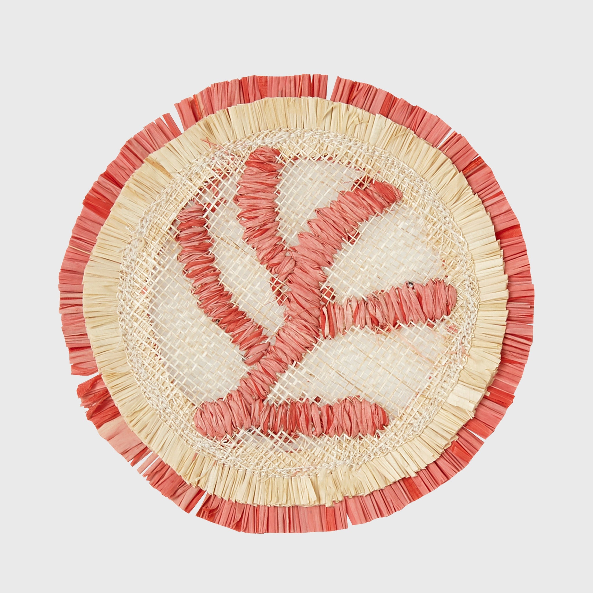 Straw Coasters [Coral] | Set of Four | Hand Woven Drink Coasters ...