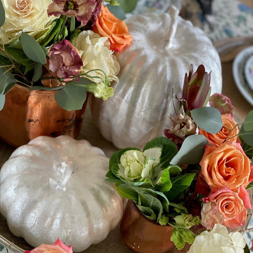 Small Capiz Pearl Pumpkin | Pumpkin Centerpiece | Holiday Decor ...