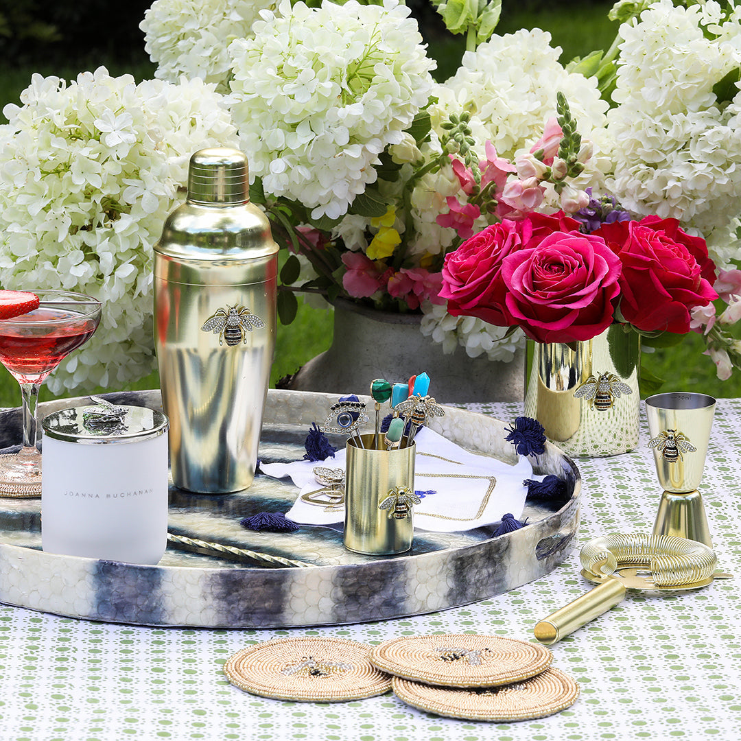 Stripey Bee Cocktail Shaker Set | Luxury at Home Shaker Set – Joanna ...