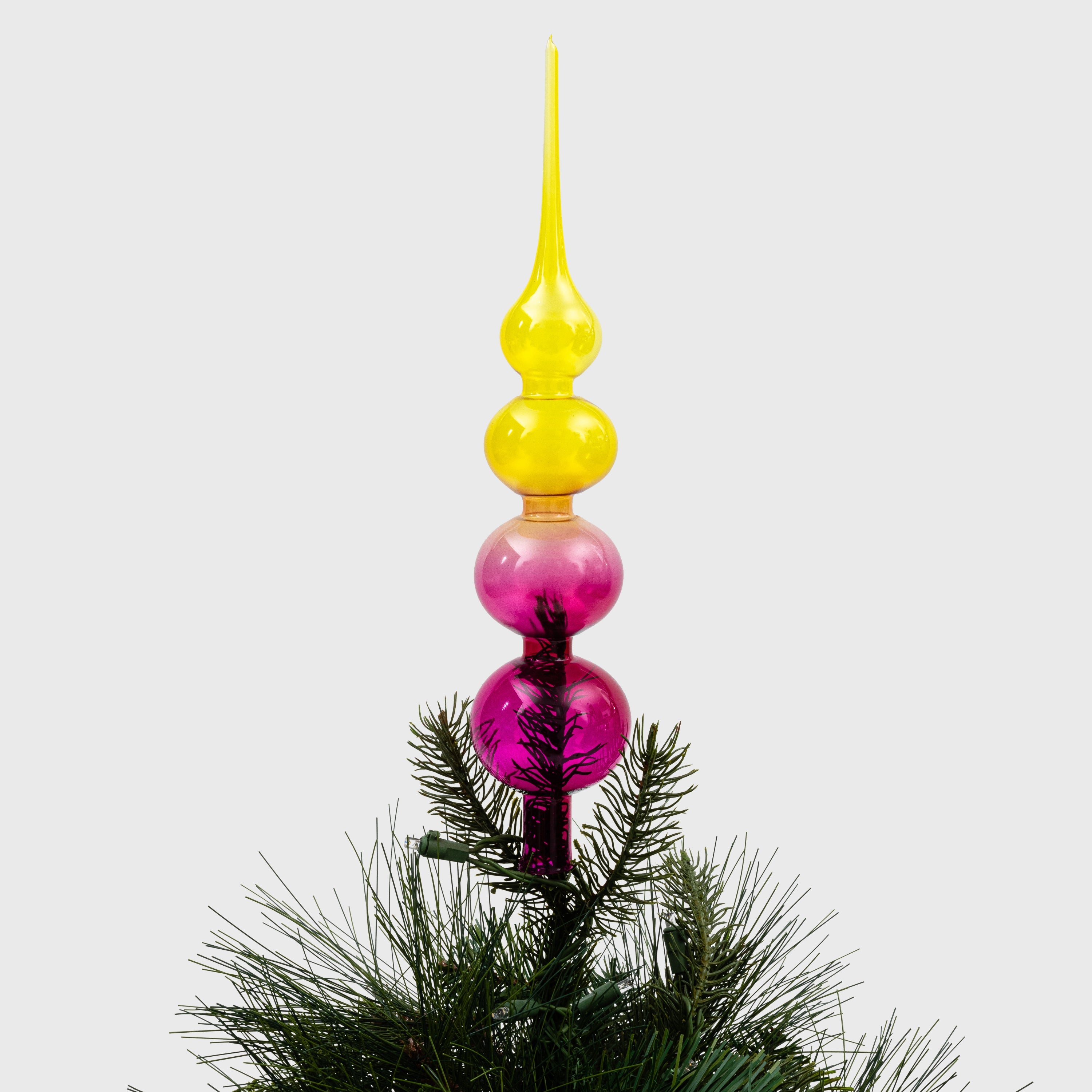 Glass Bubble Ombré Tree Topper [Pink & Citrine] | Holiday Decor ...