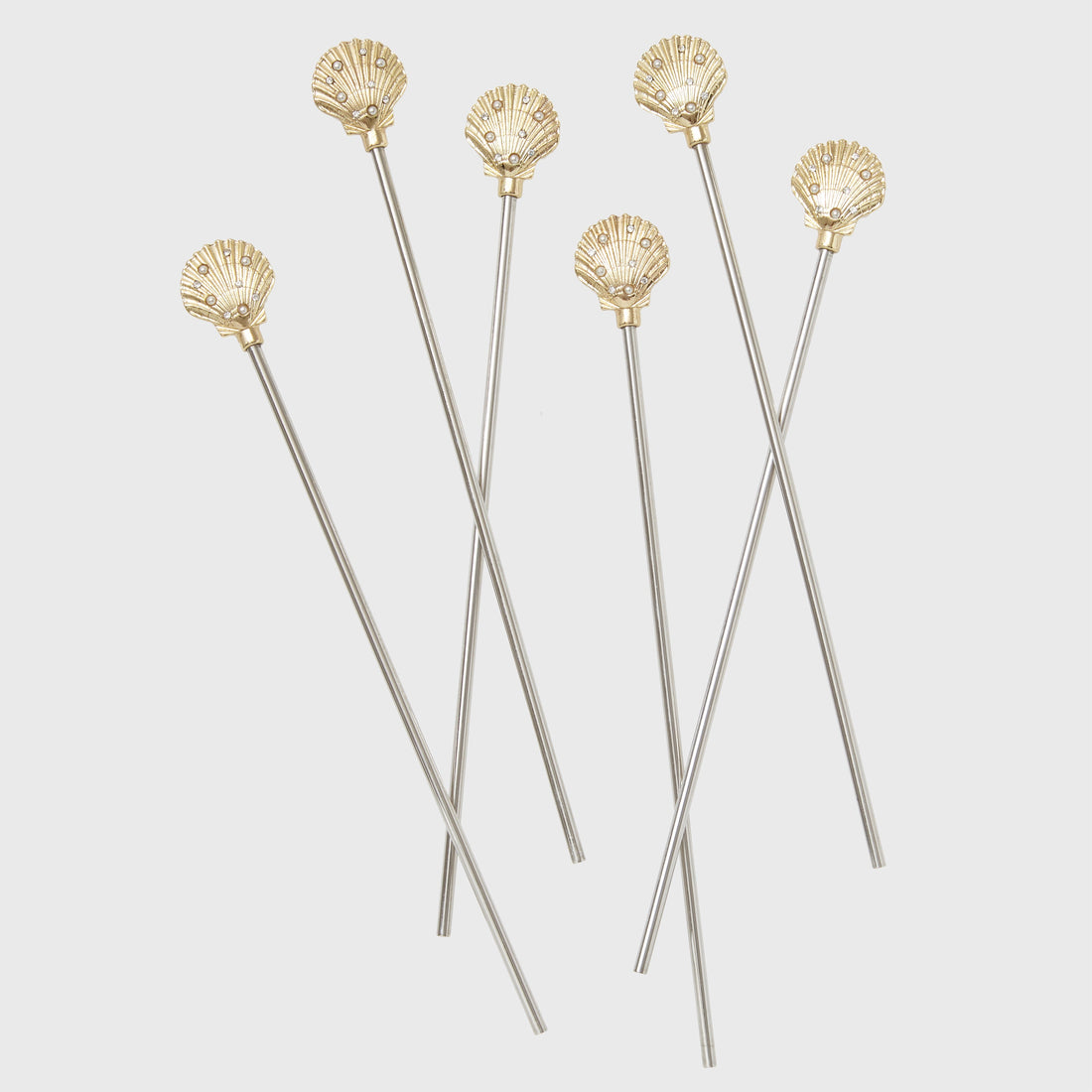 Shell Swizzle Sticks [Set of 6] | Chic Martini Sticks for Olives ...
