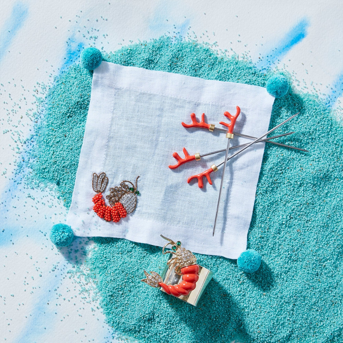 Shrimp Napkin Rings - Set of Two | Coral Nautical Napkin Rings – Joanna ...