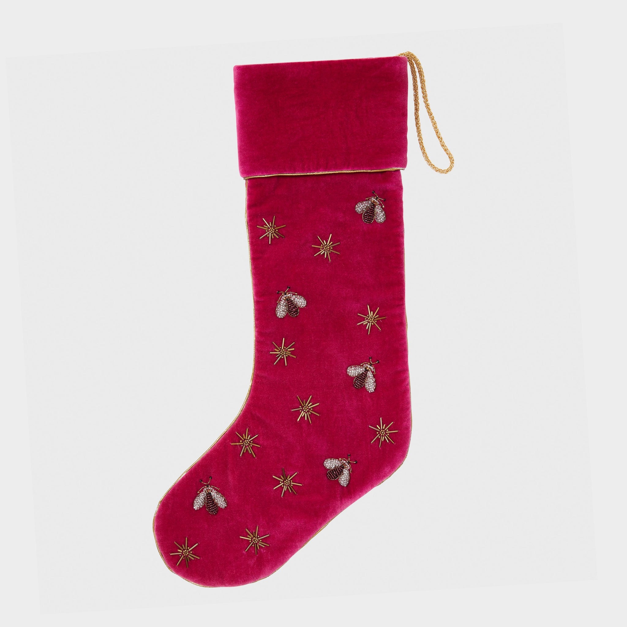 Sparkle Bee Embroidered Stocking | Christmas Stocking – Joanna Buchanan